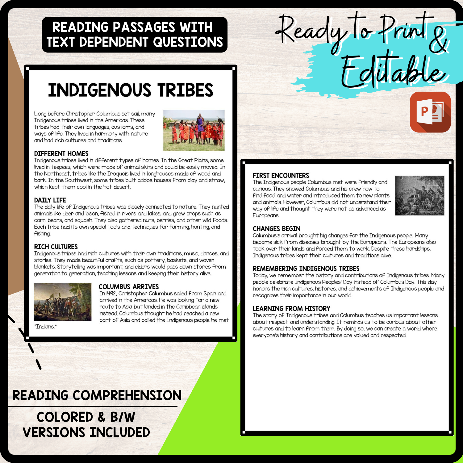 Indigenous Tribes Reading Comprehension Worksheet - Teachers Stock