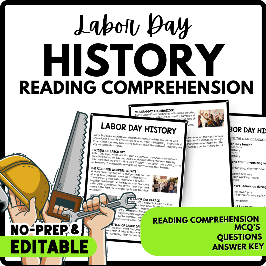 Labor Day History Reading Comprehension Worksheet - Teachers Stock