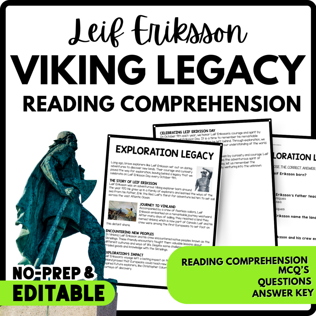 Viking Legacy Reading Comprehension Worksheet - Teachers Stock