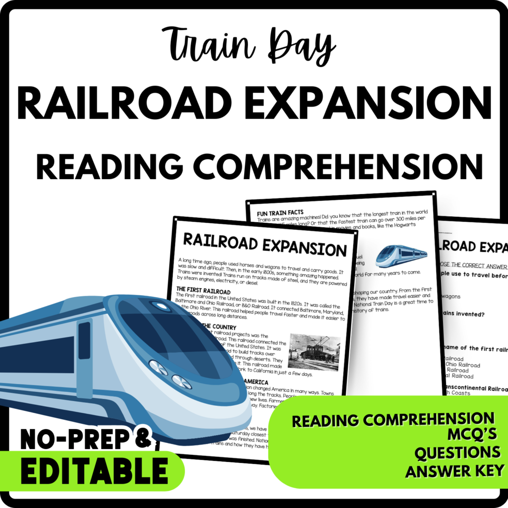 Railroad Expansion Reading Comprehension Worksheet - Teachers Stock