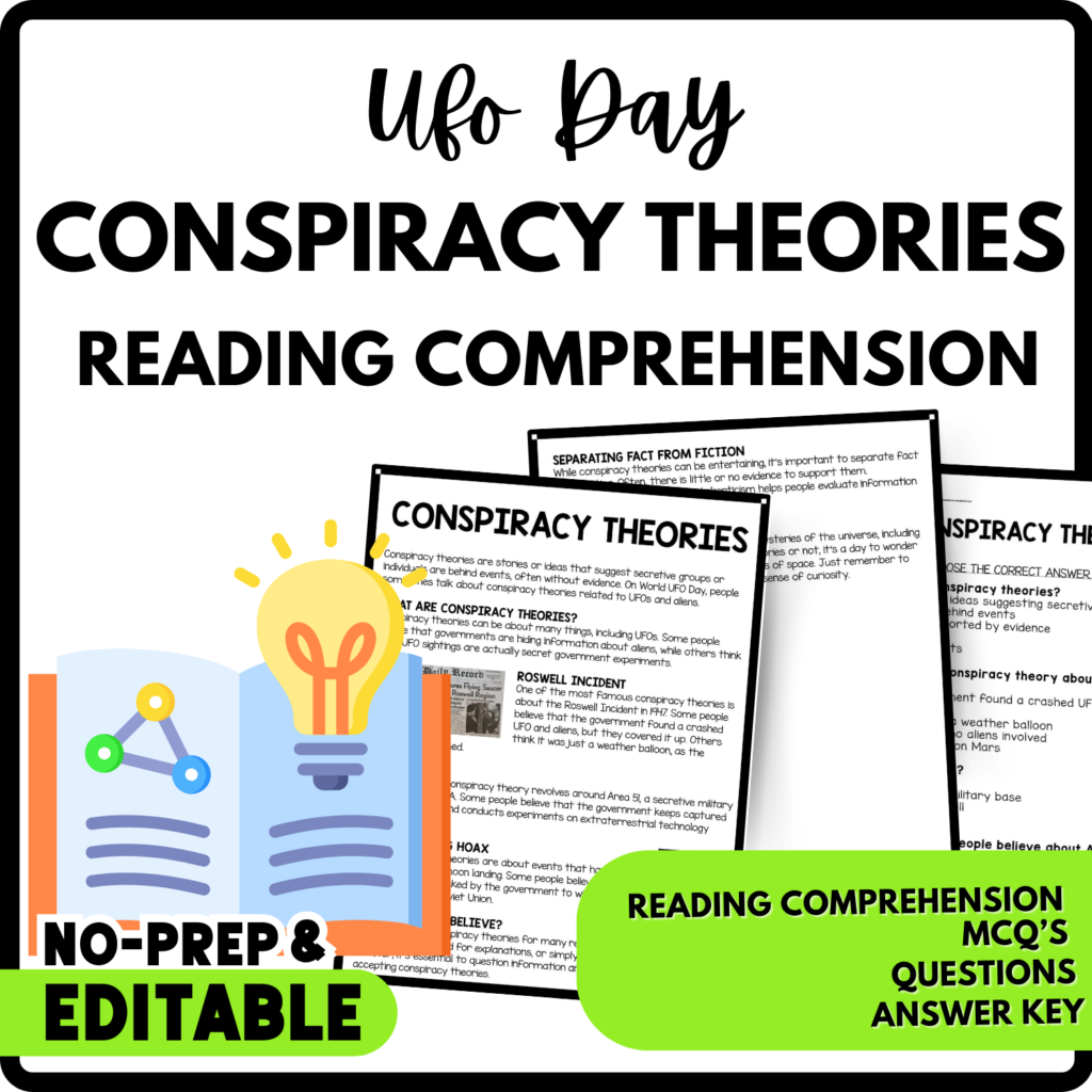 Conspiracy Theories Reading Comprehension Worksheet - Teachers Stock