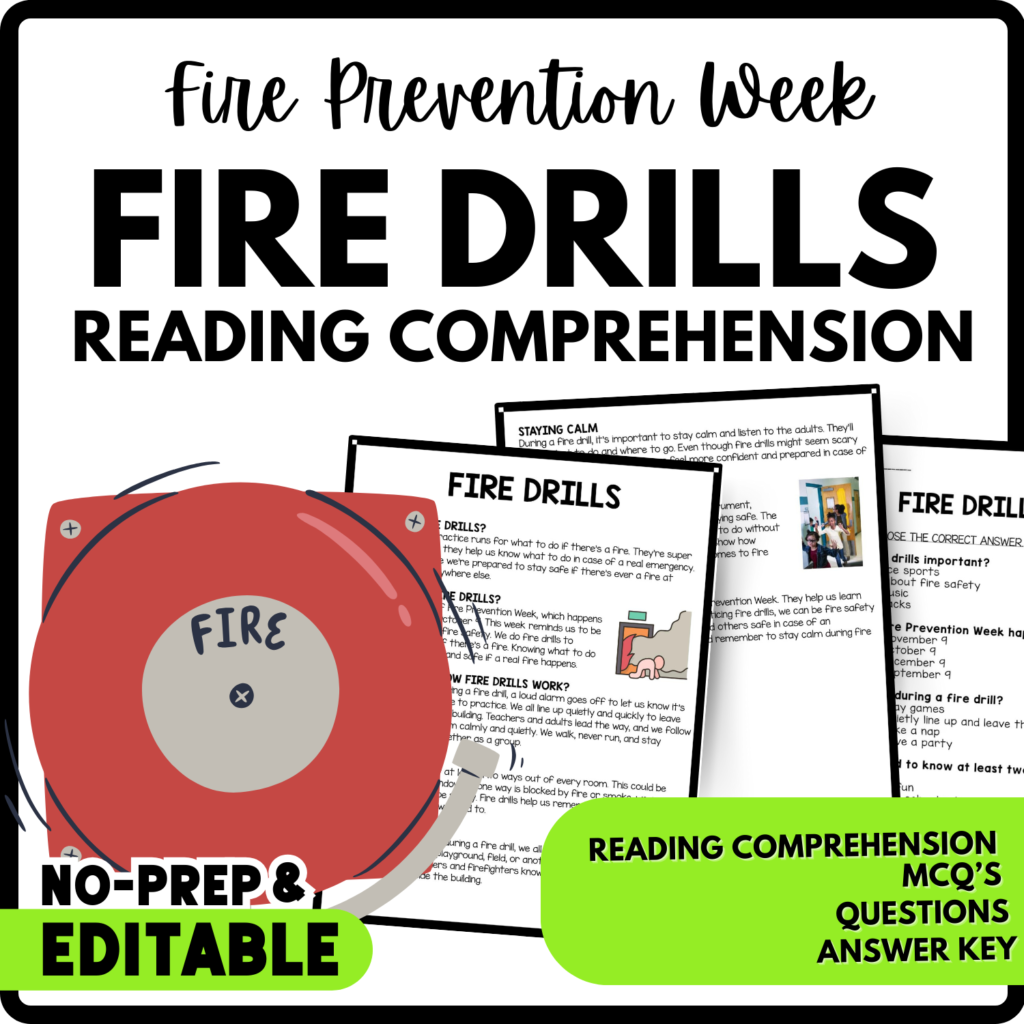 Fire Drills Reading Comprehension Worksheet - Teachers Stock