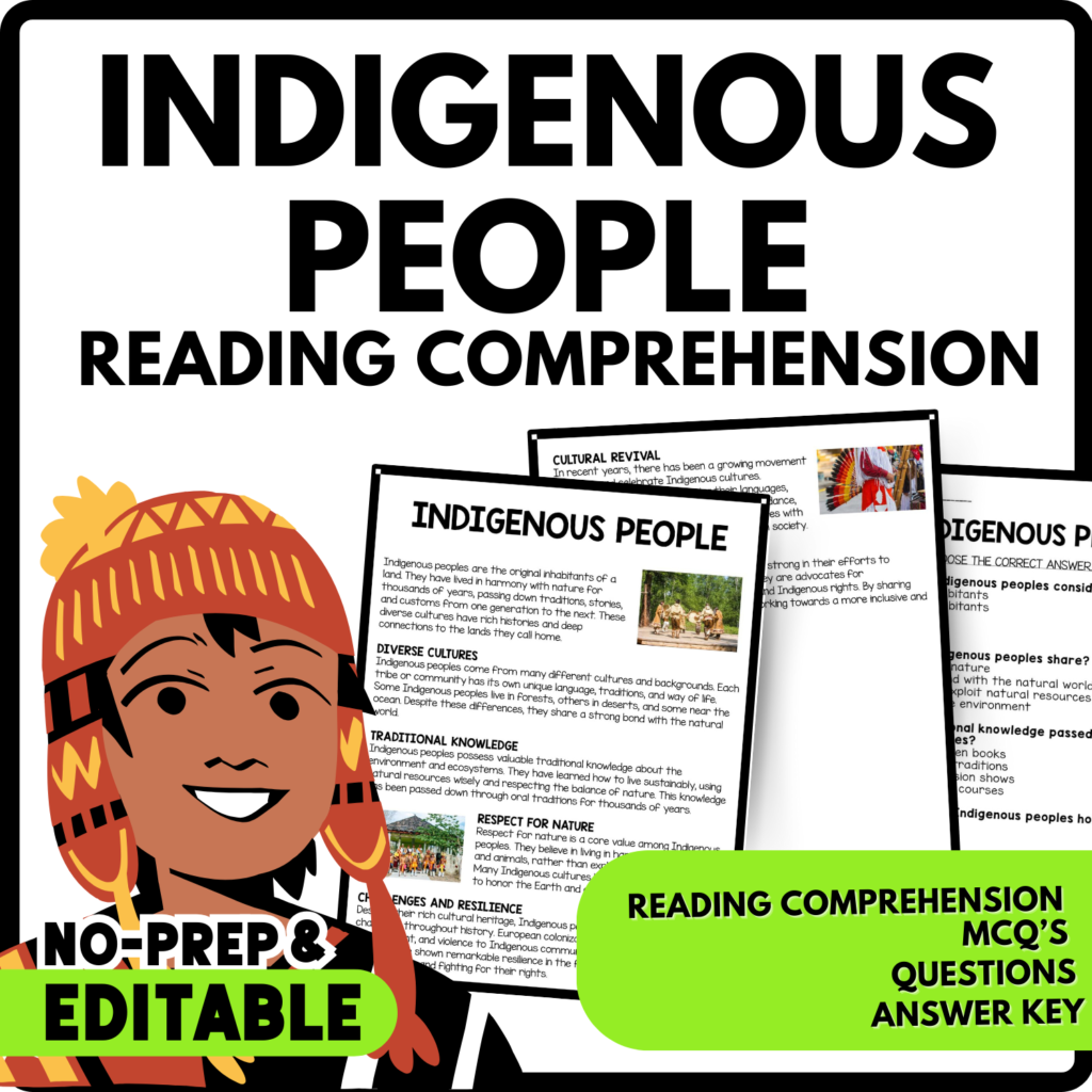 Indigenous People Reading Comprehension Worksheet - Teachers Stock